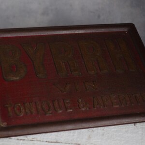 Faded Vintage Byrrh Sign, Retro Alcohol Advertisement, Wine Wall Art ...