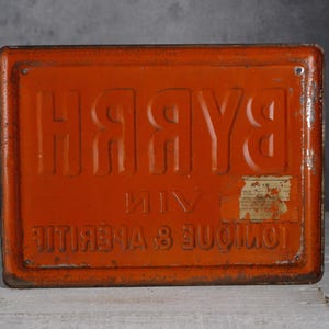 Faded Vintage Byrrh Sign, Retro Alcohol Advertisement, Wine Wall Art ...
