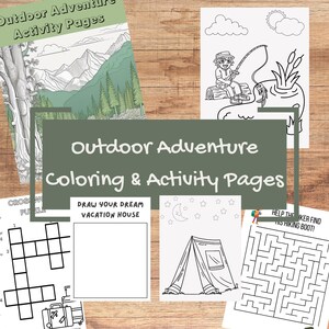 Kids Adventure Coloring Activity Pages, Printable Outdoor Fun Sheets ...
