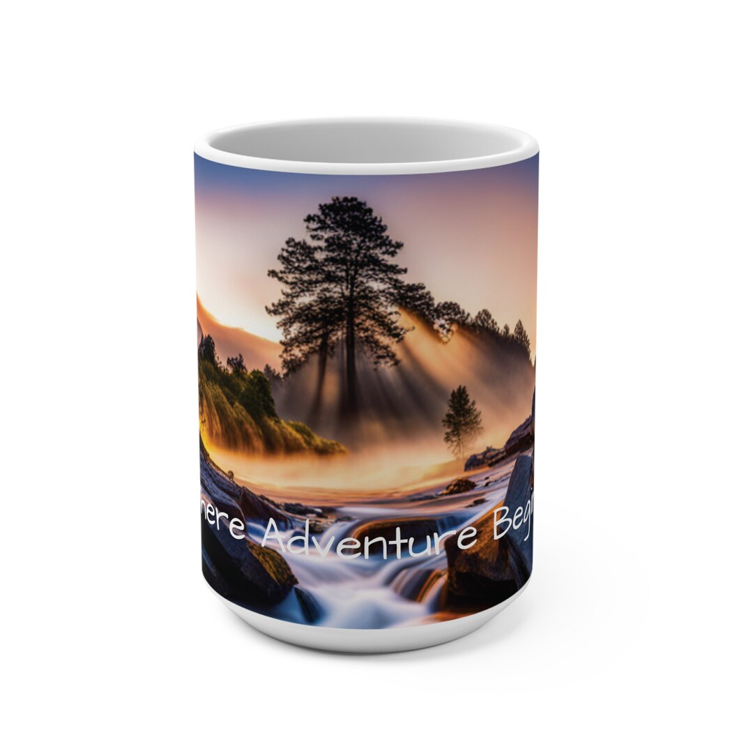 Where Adventure Begins Mug 15oz, Hiking Camping Outdoor Adventure ...