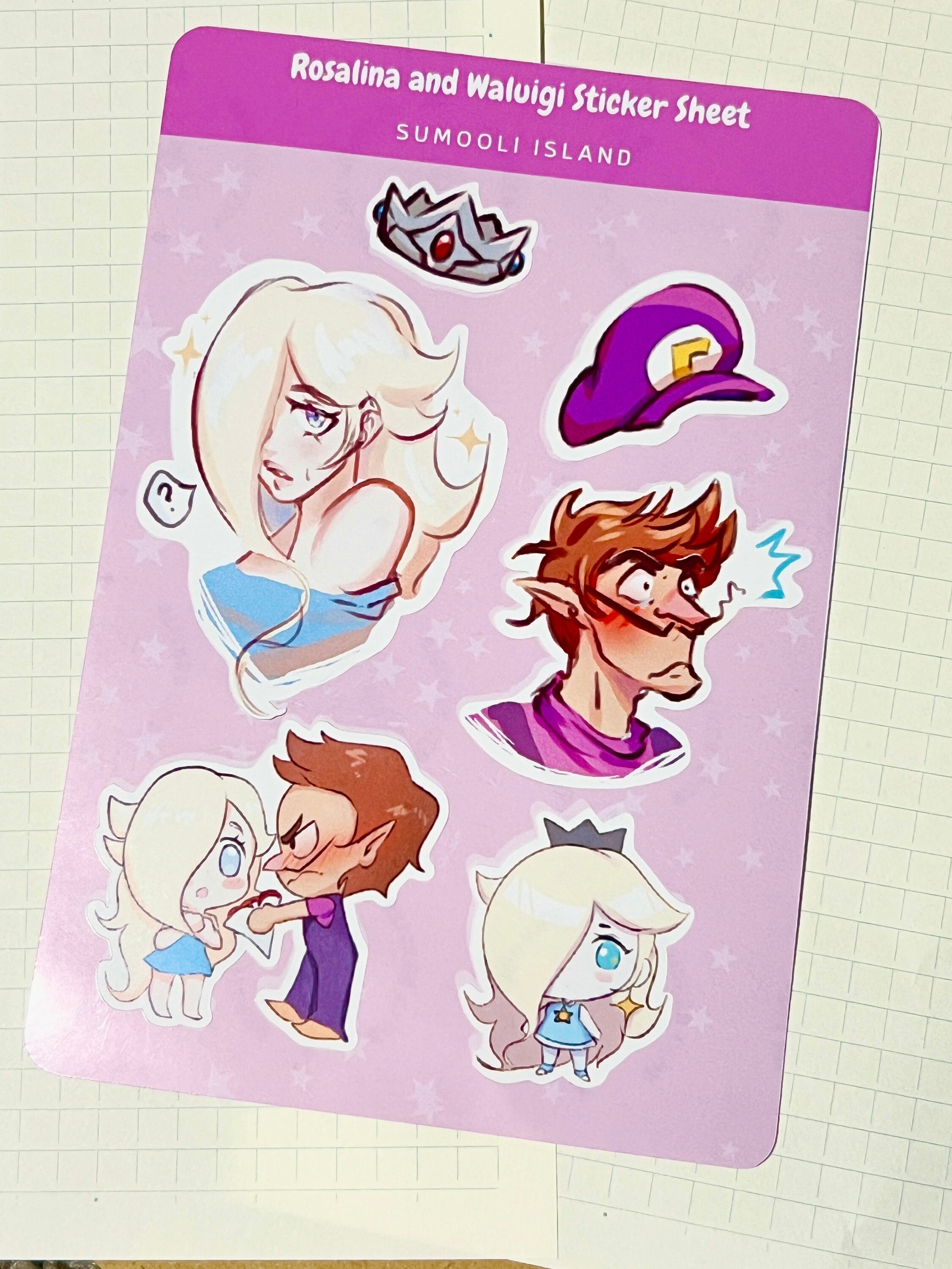 Rosalina and Waluigi Sticker Sheet, Sticker Sheet, Wasalina, Mario, OTP ...