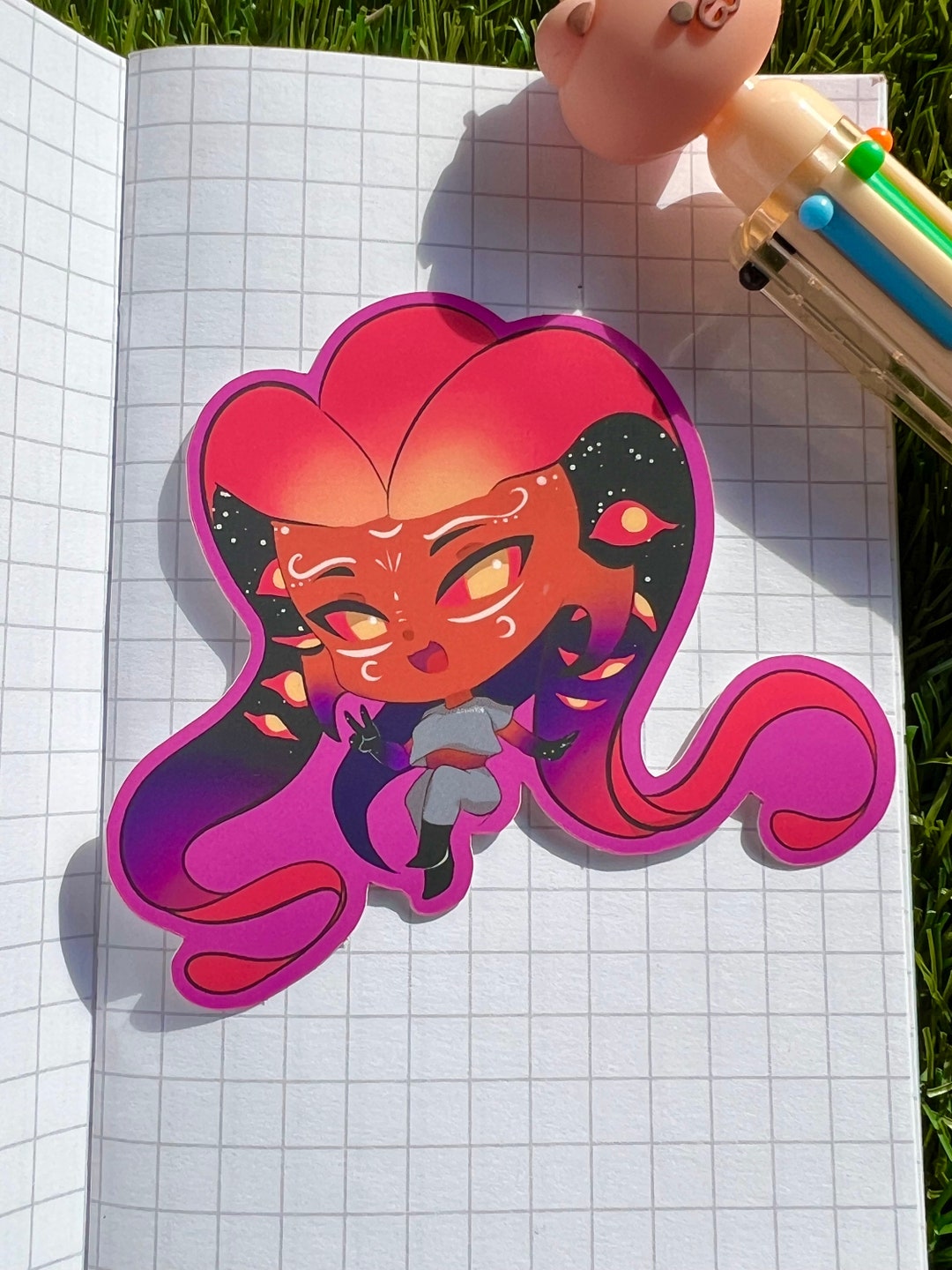 Raz'ika Sticker, Original Character, Alien, Cute, Alien Girl, Escaping ...