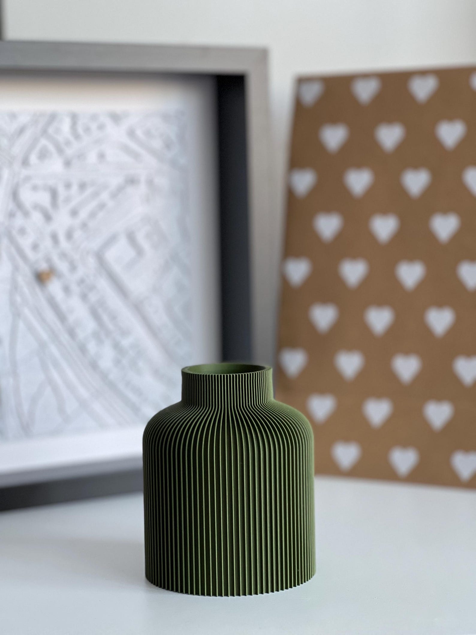 RIBBED 3D Printed Personalized Vase With Name Dried Flowers Vase Modern ...