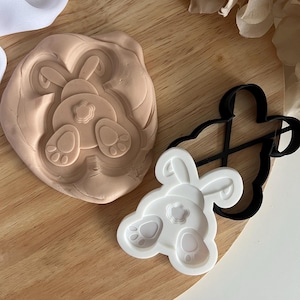 Carimbo e cortador de fondant Easter Jumping Rabbit Cute Bunny ...