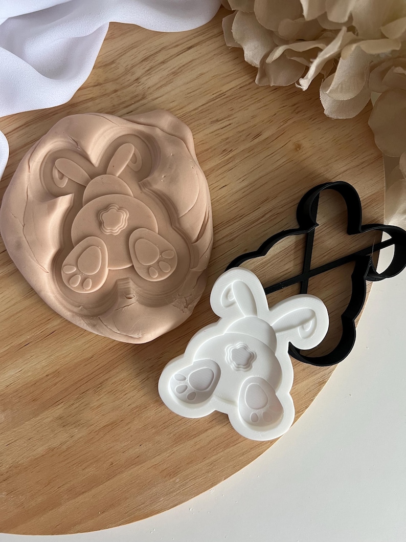 Carimbo e cortador de fondant Easter Jumping Rabbit Cute Bunny ...