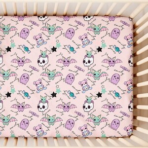 Pastel Goth Baby Custom Crib Sheet, Kawaii Soft Goth Baby Fitted Crib ...