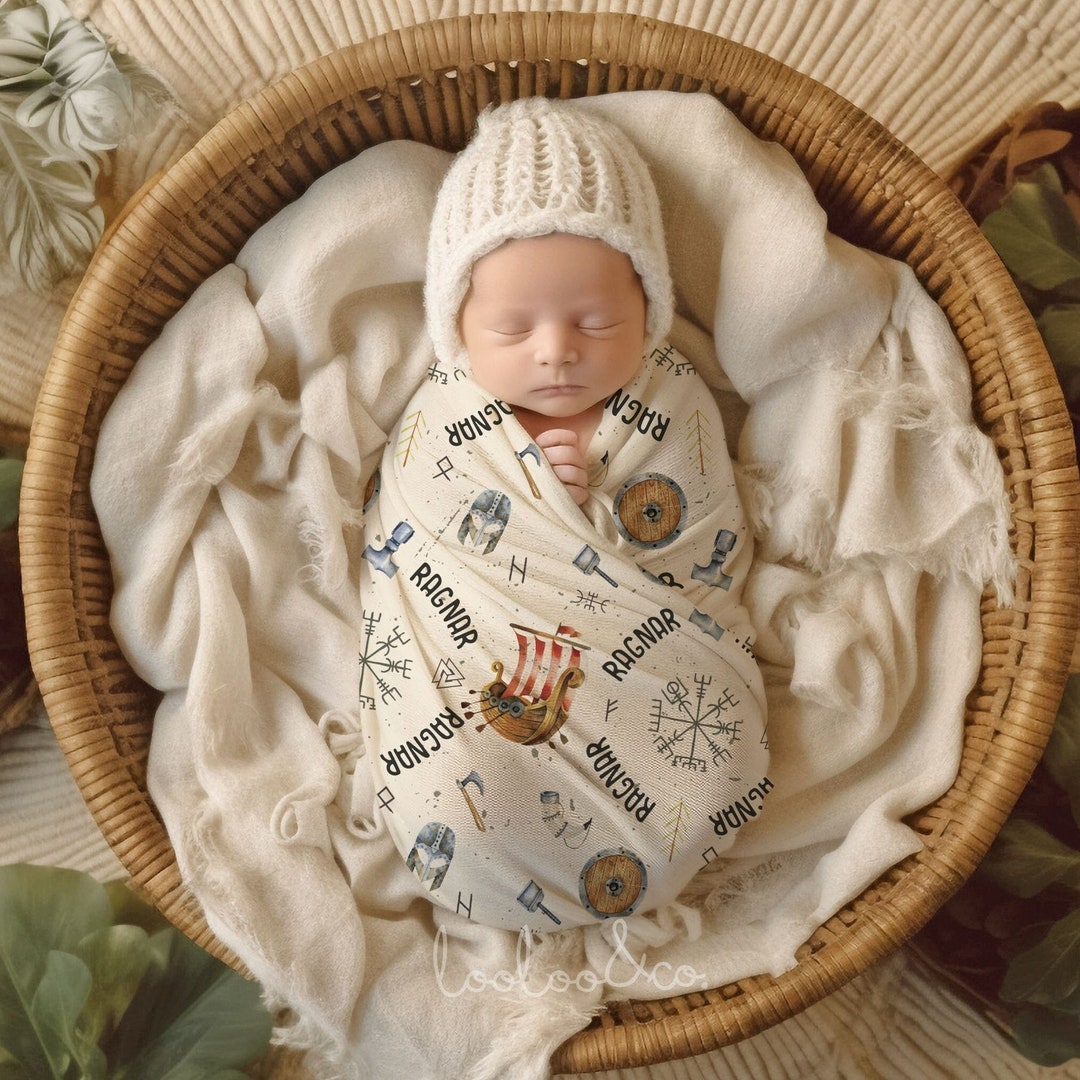 Custom Baby Name Swaddle, Norse Baby Viking Coming Home Blanket, Pagan ...