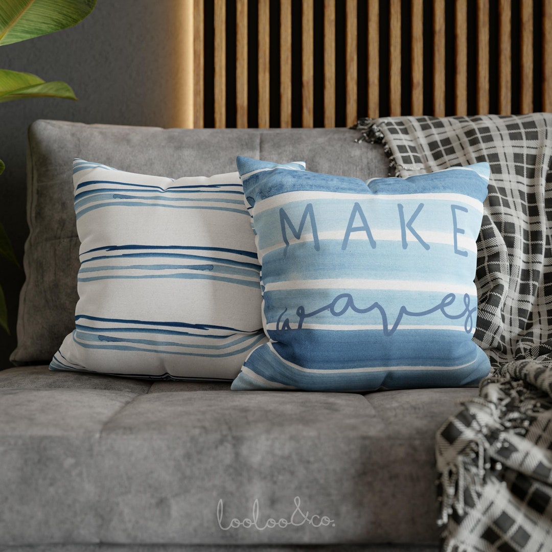 Make Waves pillow cover, Surf pillow, Beach Nursery, Coastal baby room ...