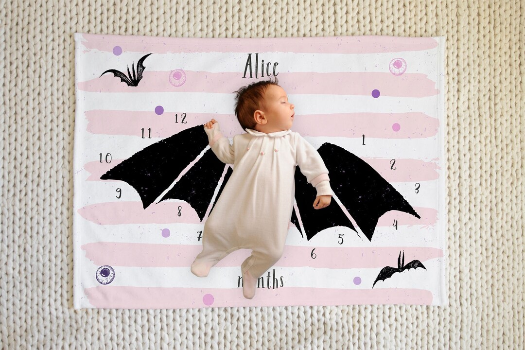 Goth Baby Month Blanket, Personalized Baby Pastel Goth Monthly ...