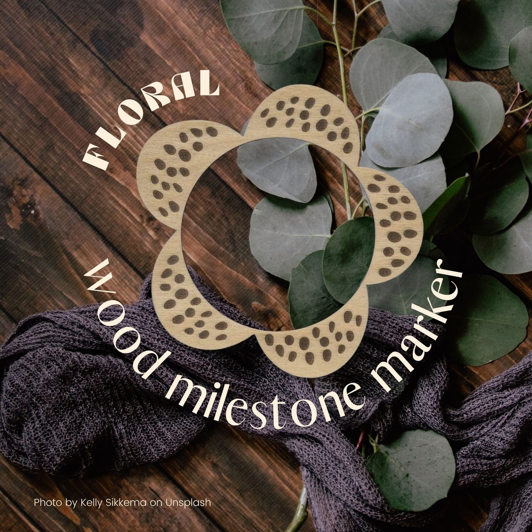 Flower Milestone Marker Engraved Monthly Marker Baby - Etsy