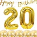 Gold Number Balloons, 20th Birthday, 2nd Birthday, Baby Shower ...