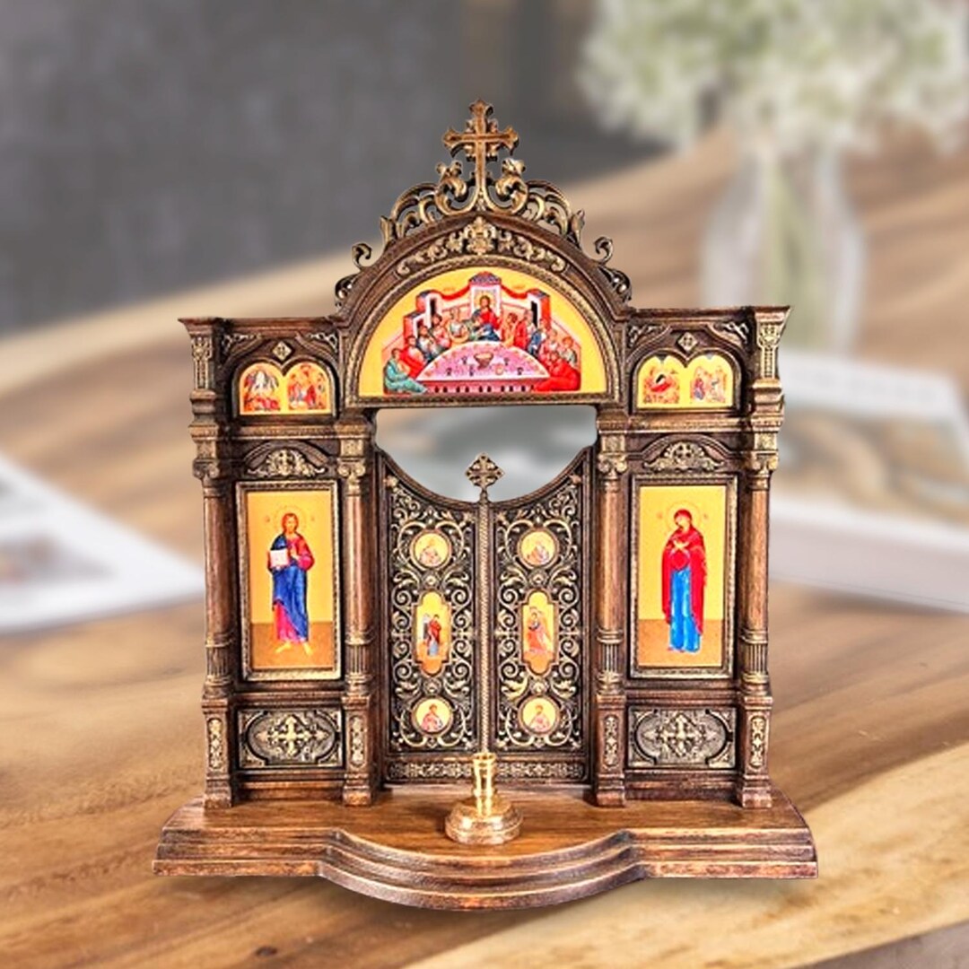 17.5 Home Iconostasis Renaissance Style Wall-table Prayer Corner Home ...