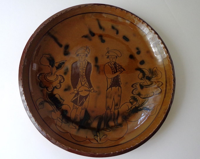 Vintage Greenfield Village Pottery Redware Decorative Plate Early ...
