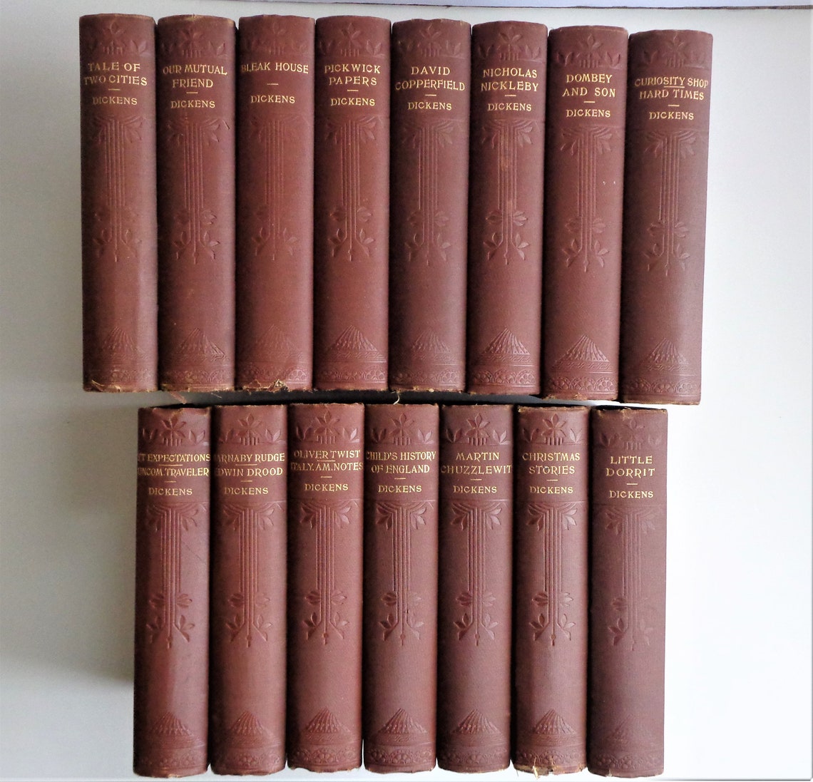 Antique Set of 15 Charles Dickens Hardcover Books Oliver Twist | Etsy
