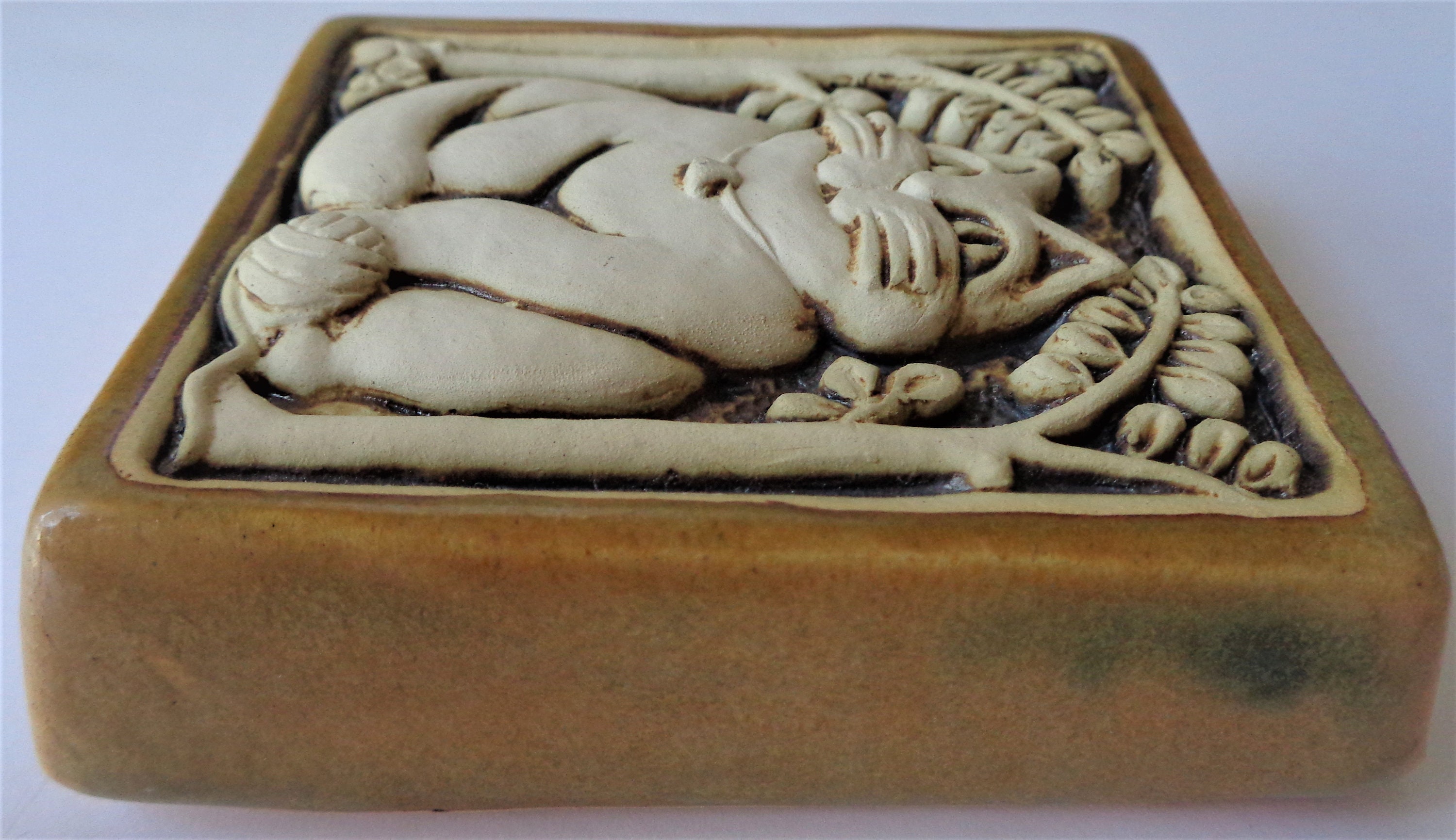 Vintage Carruth Small Concrete Stone Wall Plaque Hanging Sculpture ...