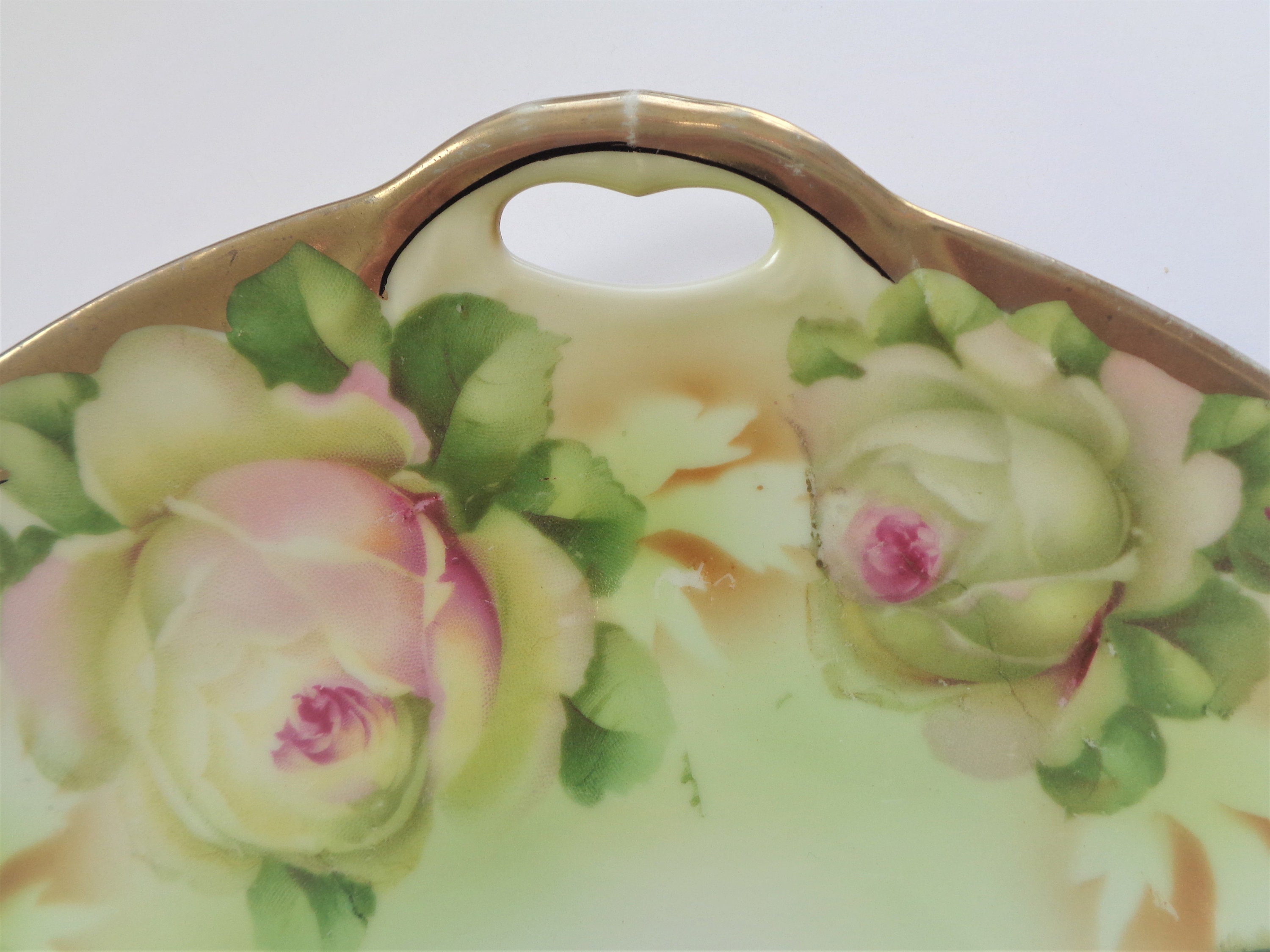 Antique Three Crown China Germany Plate Pink Green Cabbage - Etsy