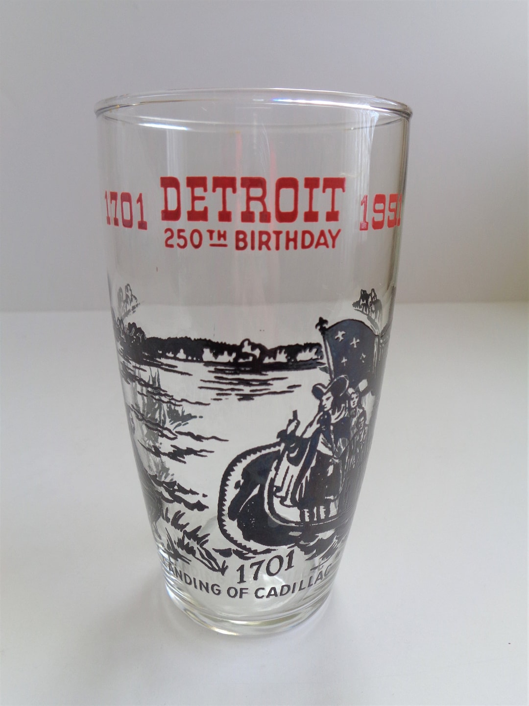 Vintage Detroit 250th Birthday 1701-1951 Commemorative Drinking Clear ...