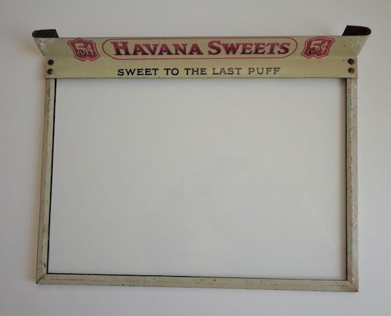 Vintage Cigar Box Cover Havana Sweets Clear Glass With Painted - Etsy
