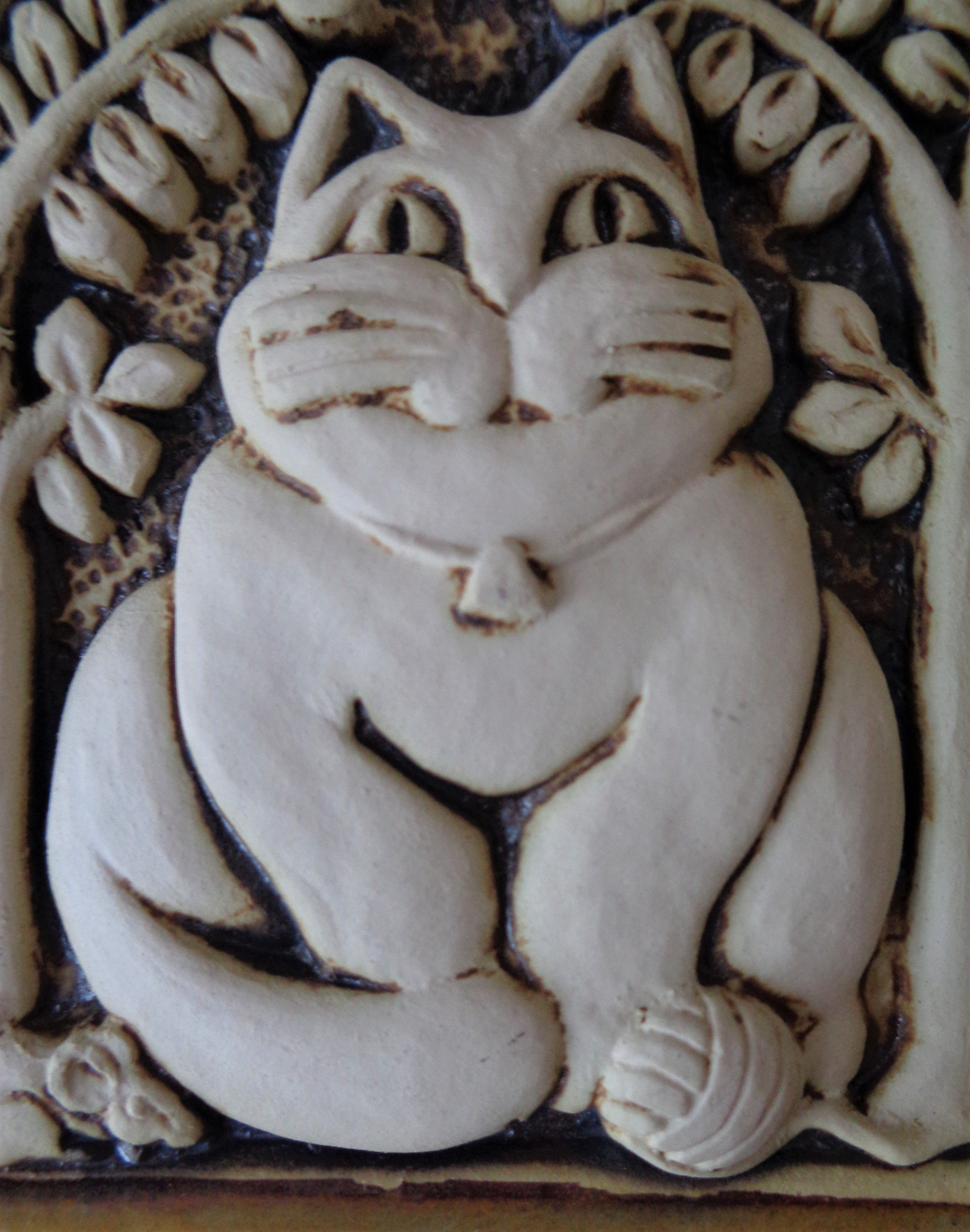 Vintage Carruth Small Concrete Stone Wall Plaque Hanging Sculpture ...