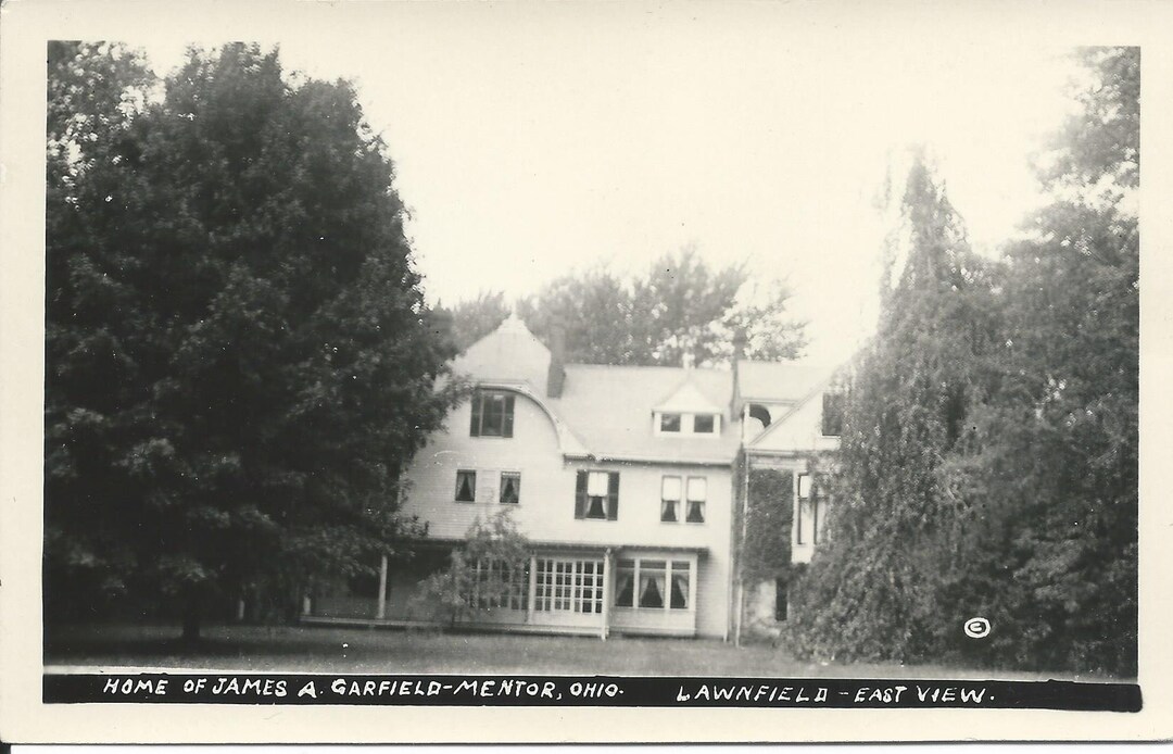 Vintage RPPC Real Photo Postcard, James A Garfield Home Mentor Ohio ...