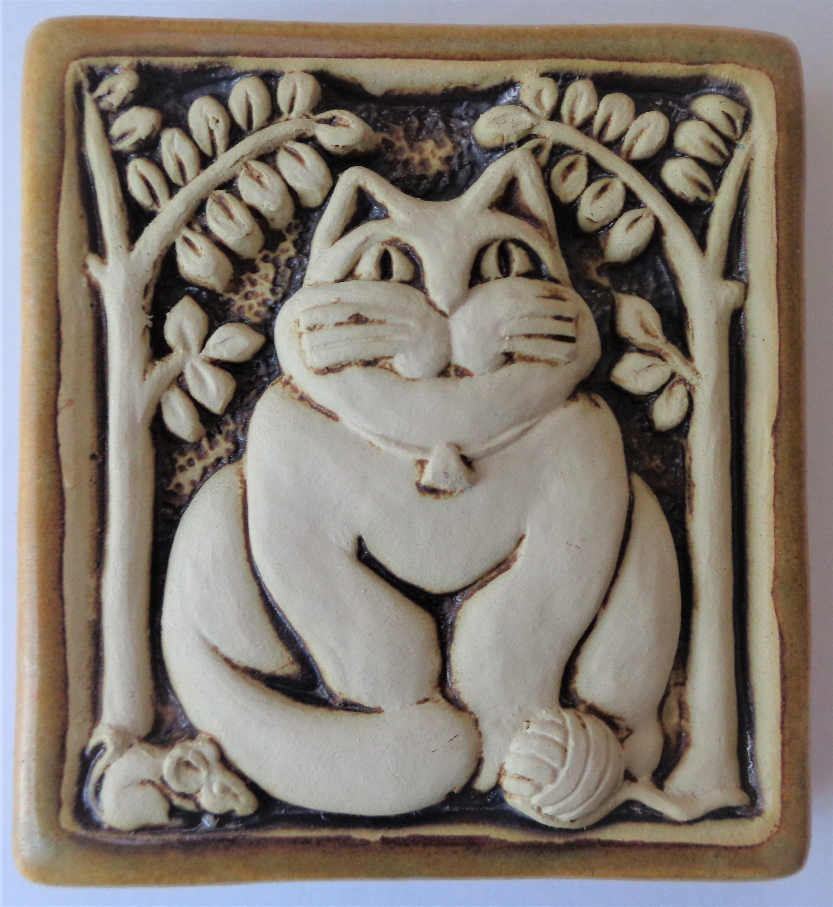 Vintage Carruth Small Concrete Stone Wall Plaque Hanging Sculpture ...