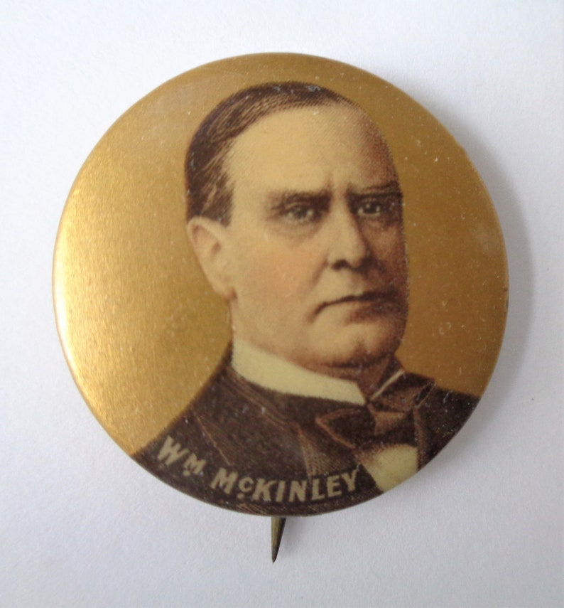 Antique William Mckinley Presidential Election Button Pin Whitehead ...