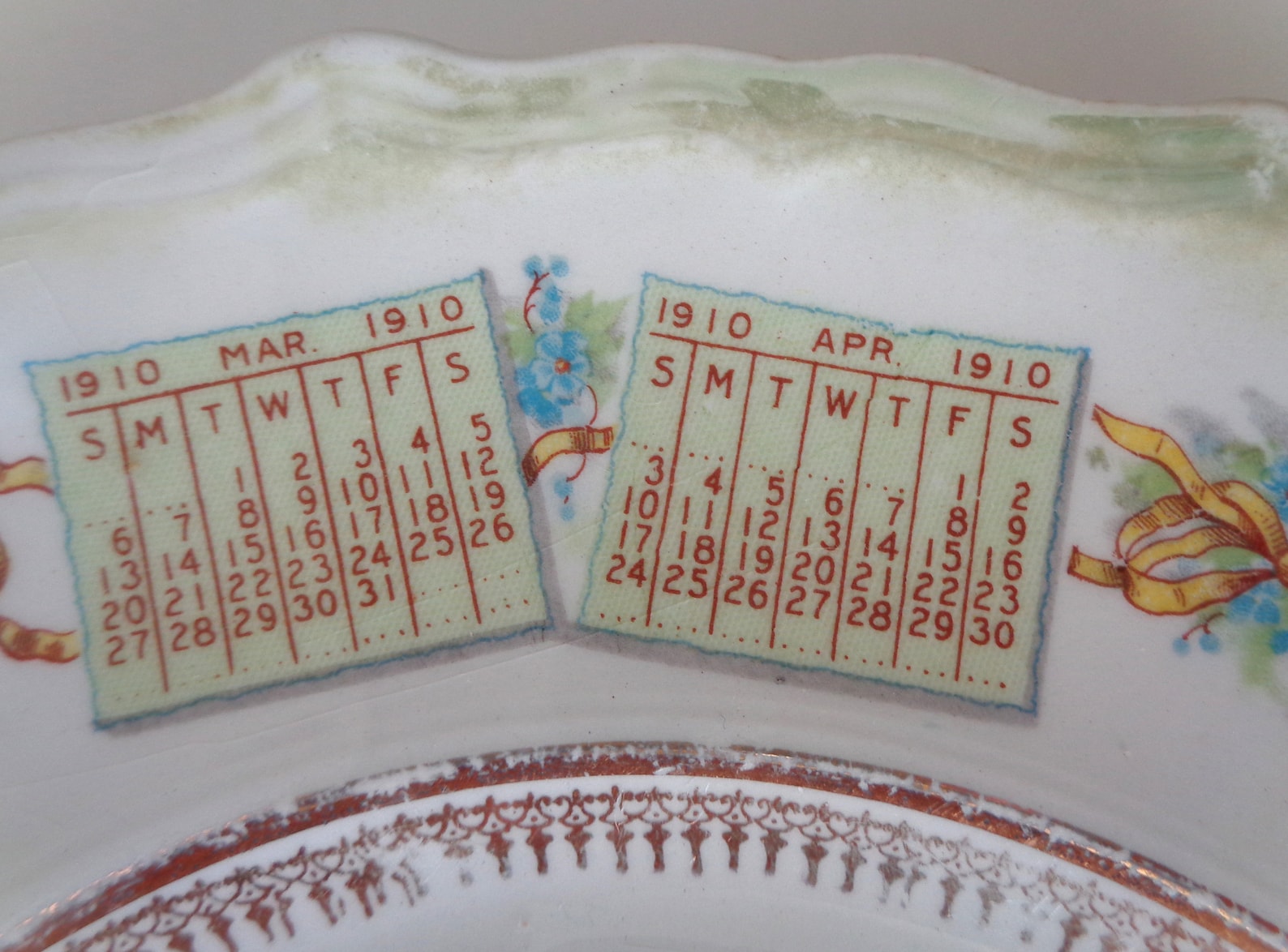 Antique 1910 Calendar Plate Promotional Advertising Plate Cherubs ...