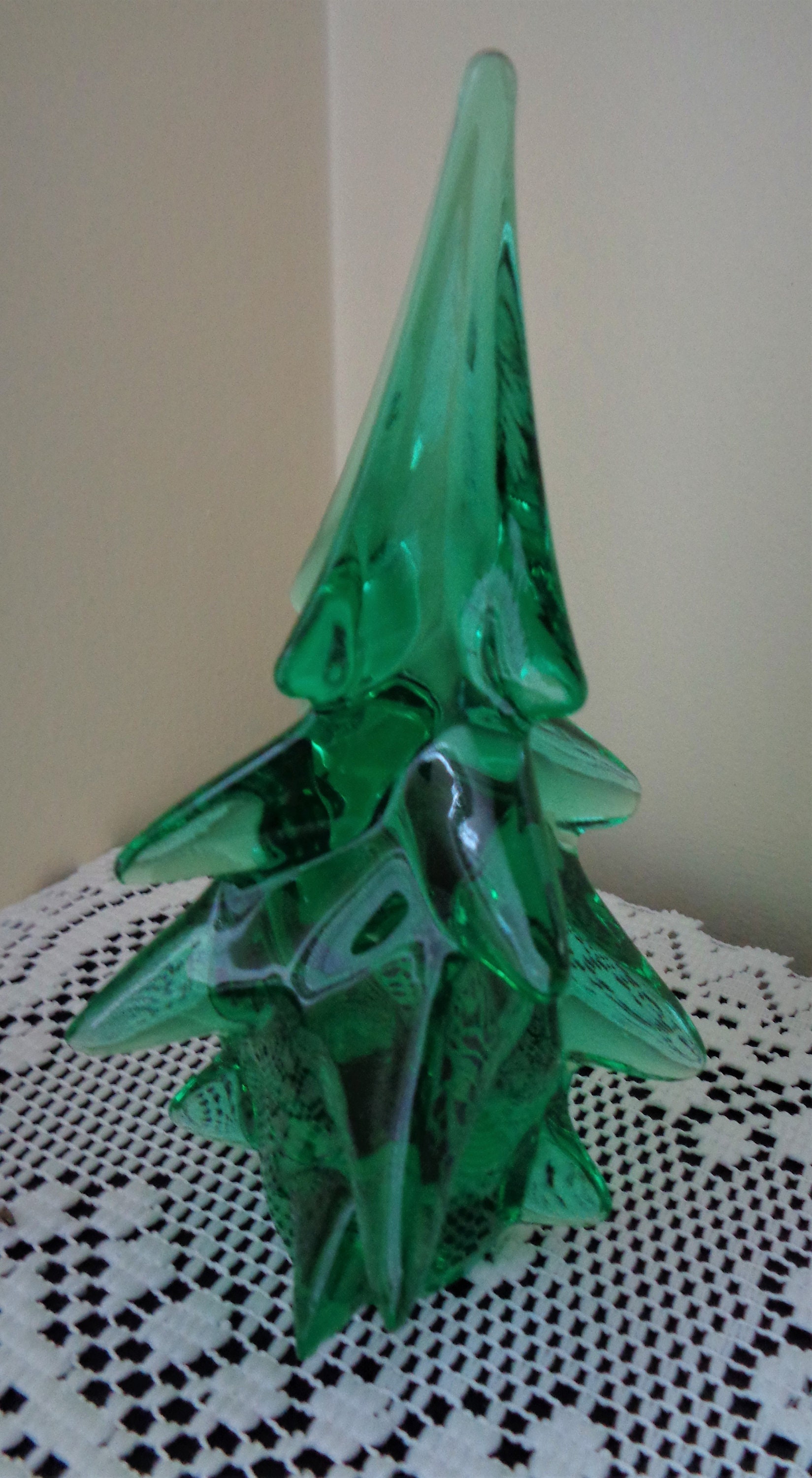 Vintage Toscany Green Art Glass Christmas Tree Handmade Taiwan - Etsy