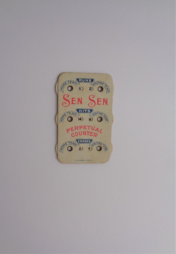 Vintage Sen Sen Gum Baseball Perpetual Counter J.B Carroll | Etsy