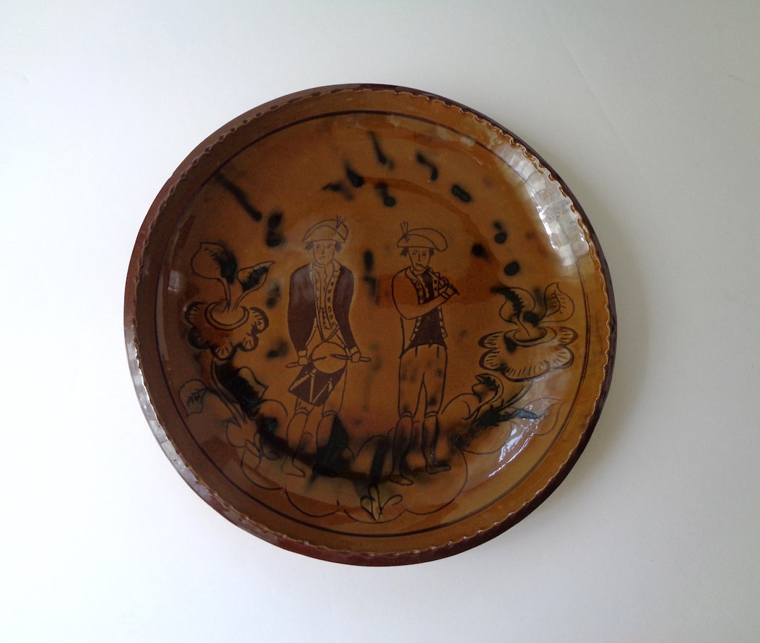 Vintage Greenfield Village Pottery Redware Decorative Plate Early ...