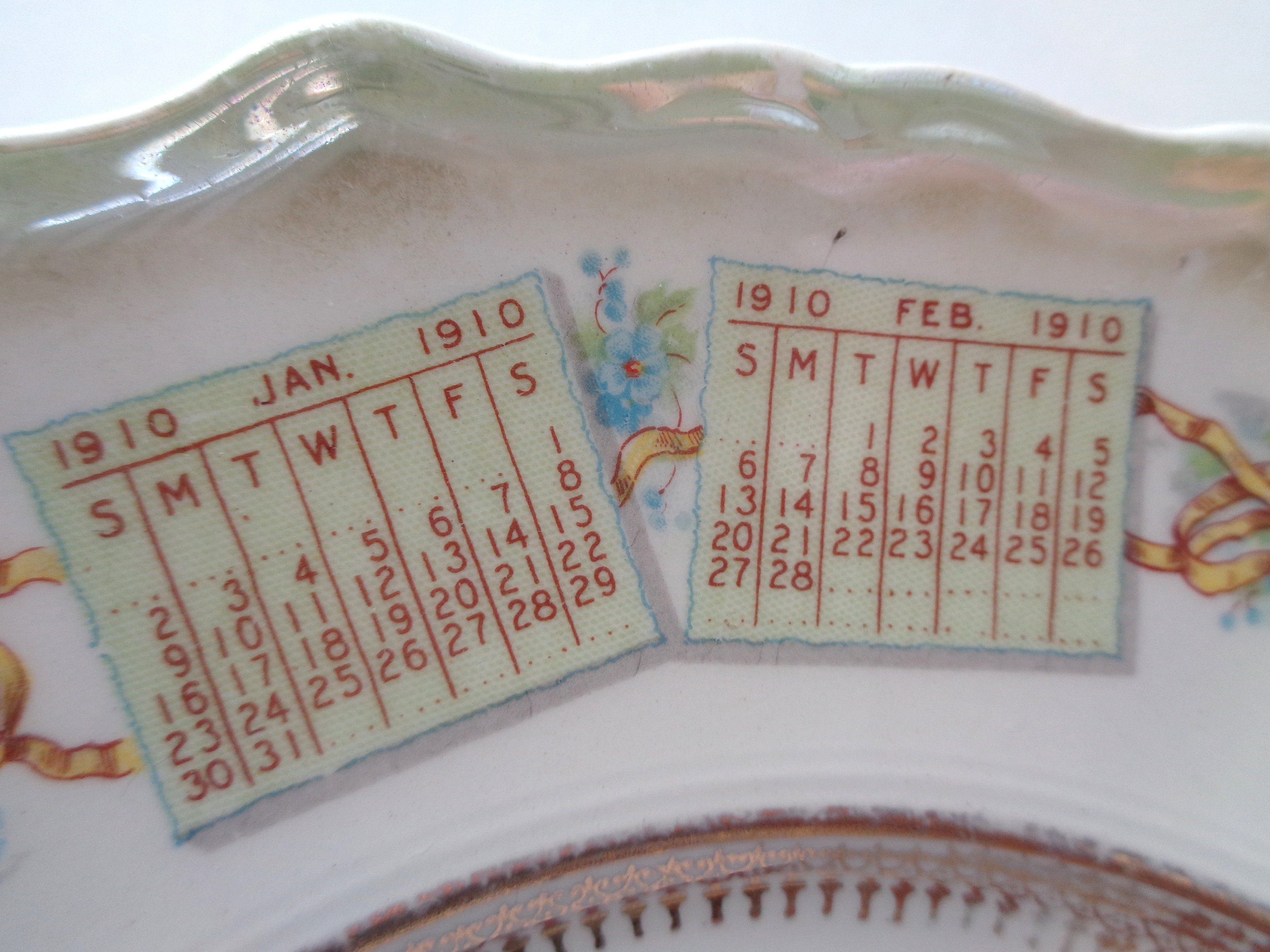 Antique 1910 Calendar Plate Promotional Advertising Plate Cherubs ...