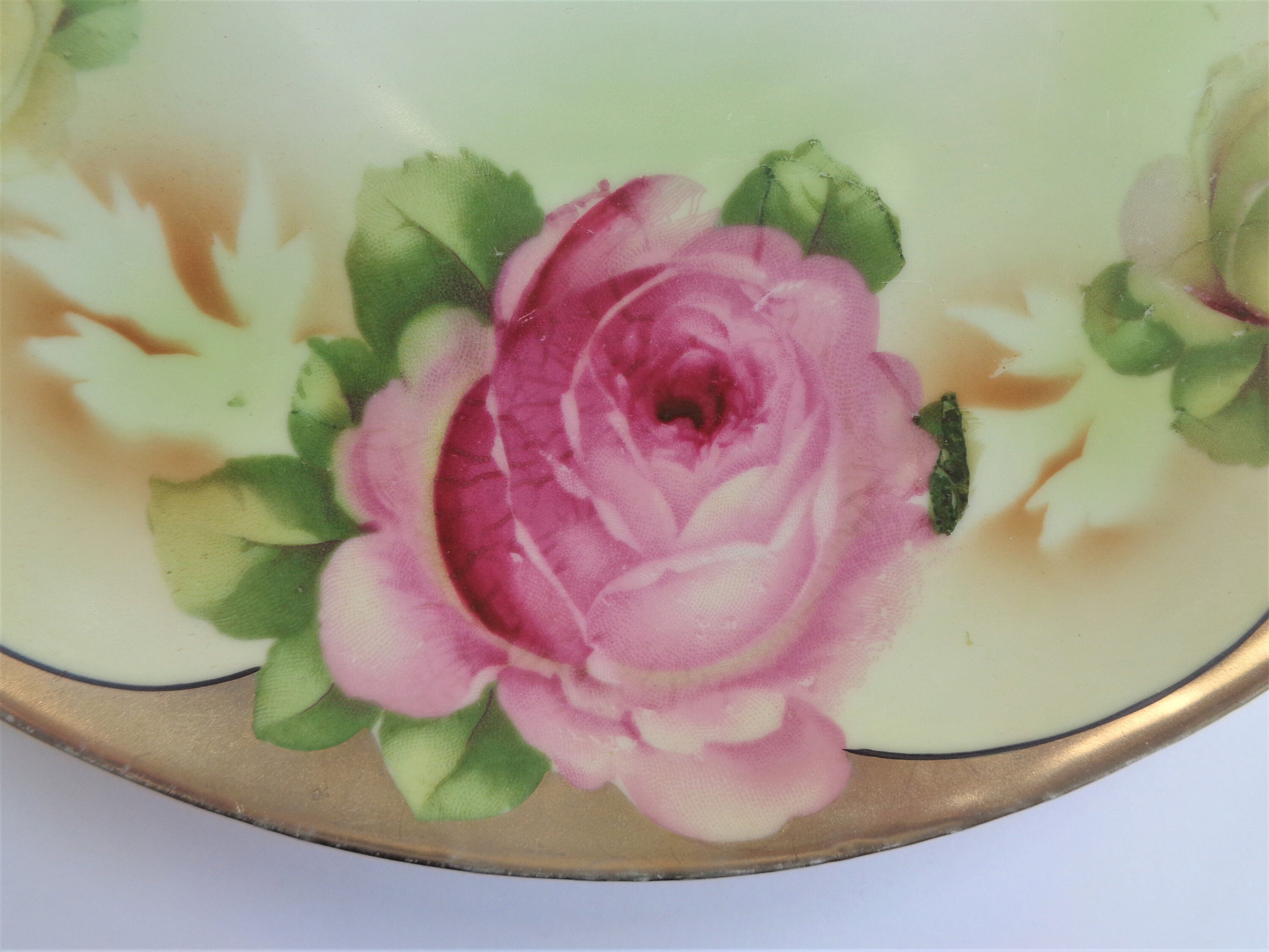 Antique Three Crown China Germany Plate Pink Green Cabbage - Etsy