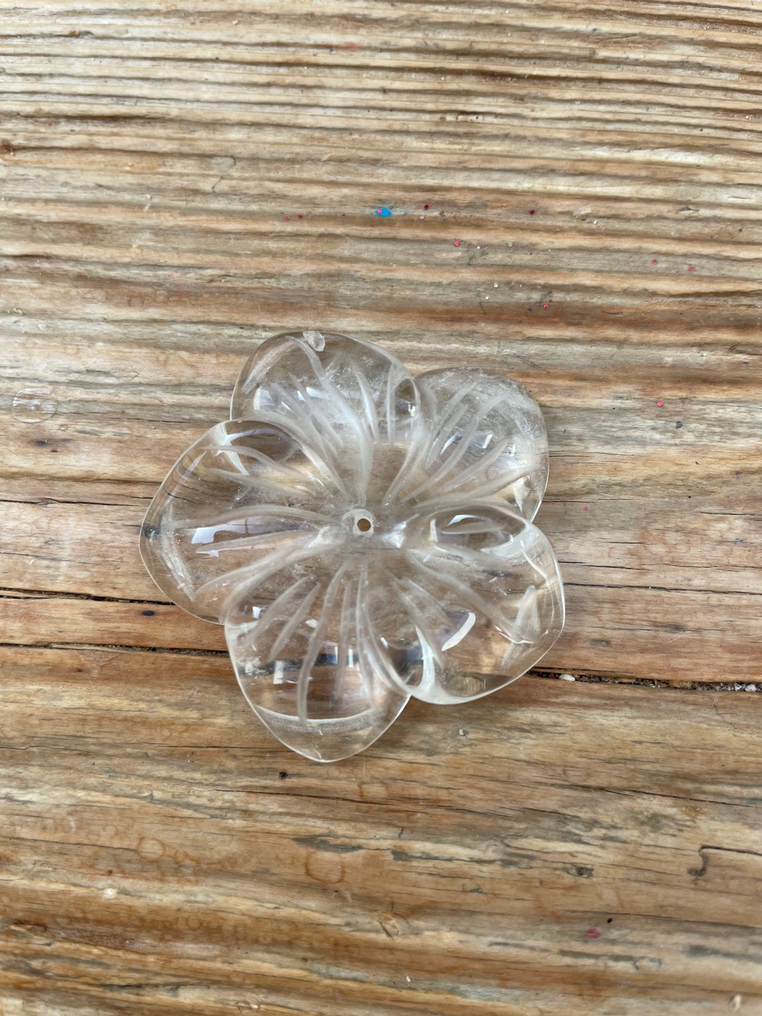 40mm Carved Rock Crystal Flower Ideal for Jewellery Making - Etsy