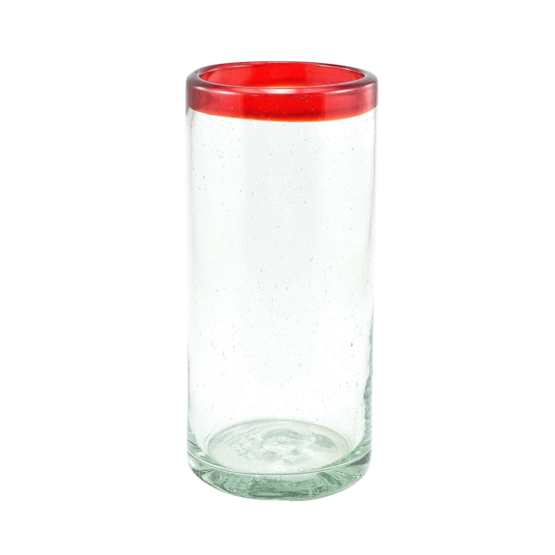 Drinking Glass RIM Red Highball Classic 330ml - Etsy