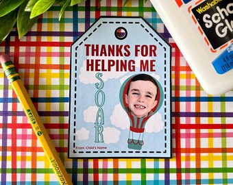 Custom Teacher Appreciation Gift Tag With Your Photo Digital Download ...