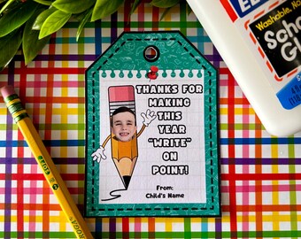 Custom Teacher Appreciation Gift Tag With Your Photo Digital Download ...