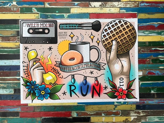 Stranger Things Tattoo Flash Art Print - Etsy