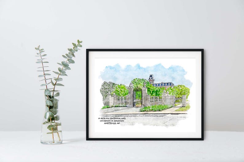 Pi Beta Phi Centennial Gate at UARK Art Prints & Ornaments - Etsy
