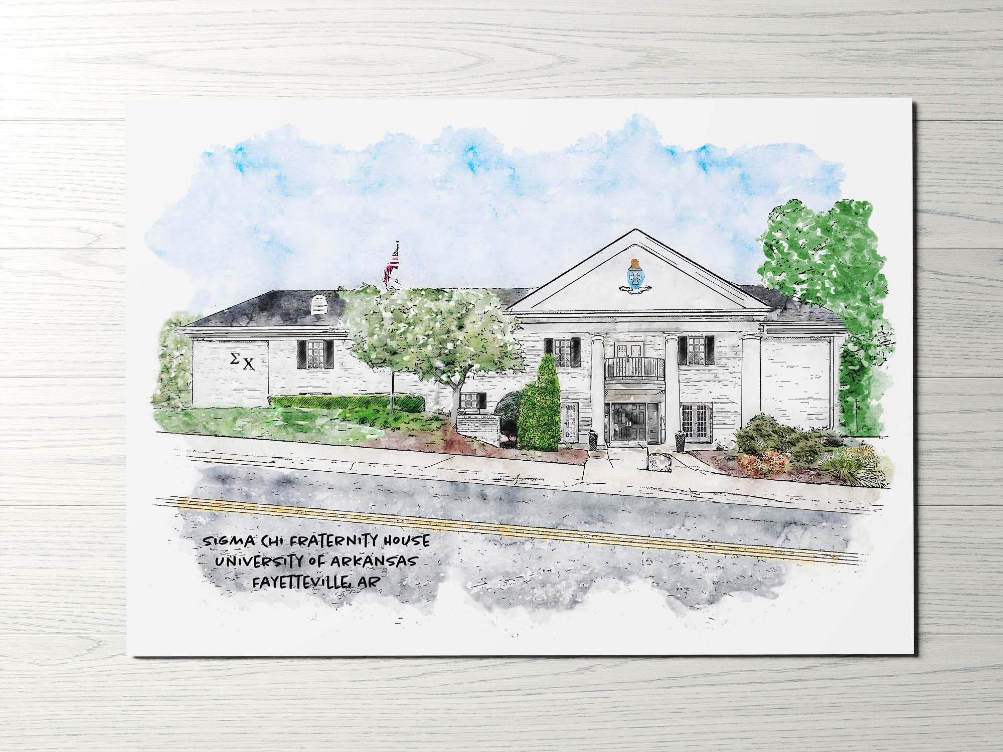 Sigma Chi Fraternity House at UARK Art Print | Omega-omega Chapter ...