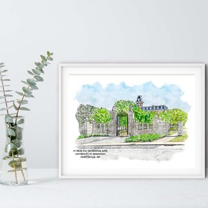 Pi Beta Phi Centennial Gate at UARK Art Print | Campus Landmark | Bid ...