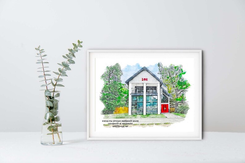 Sigma Phi Epsilon Fraternity House at UARK Art Print | Arkansas Alpha ...
