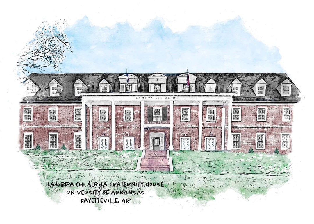 Lambda Chi Alpha Fraternity House at the University of Arkansas, UARK, Campus Art, Collegiate ...