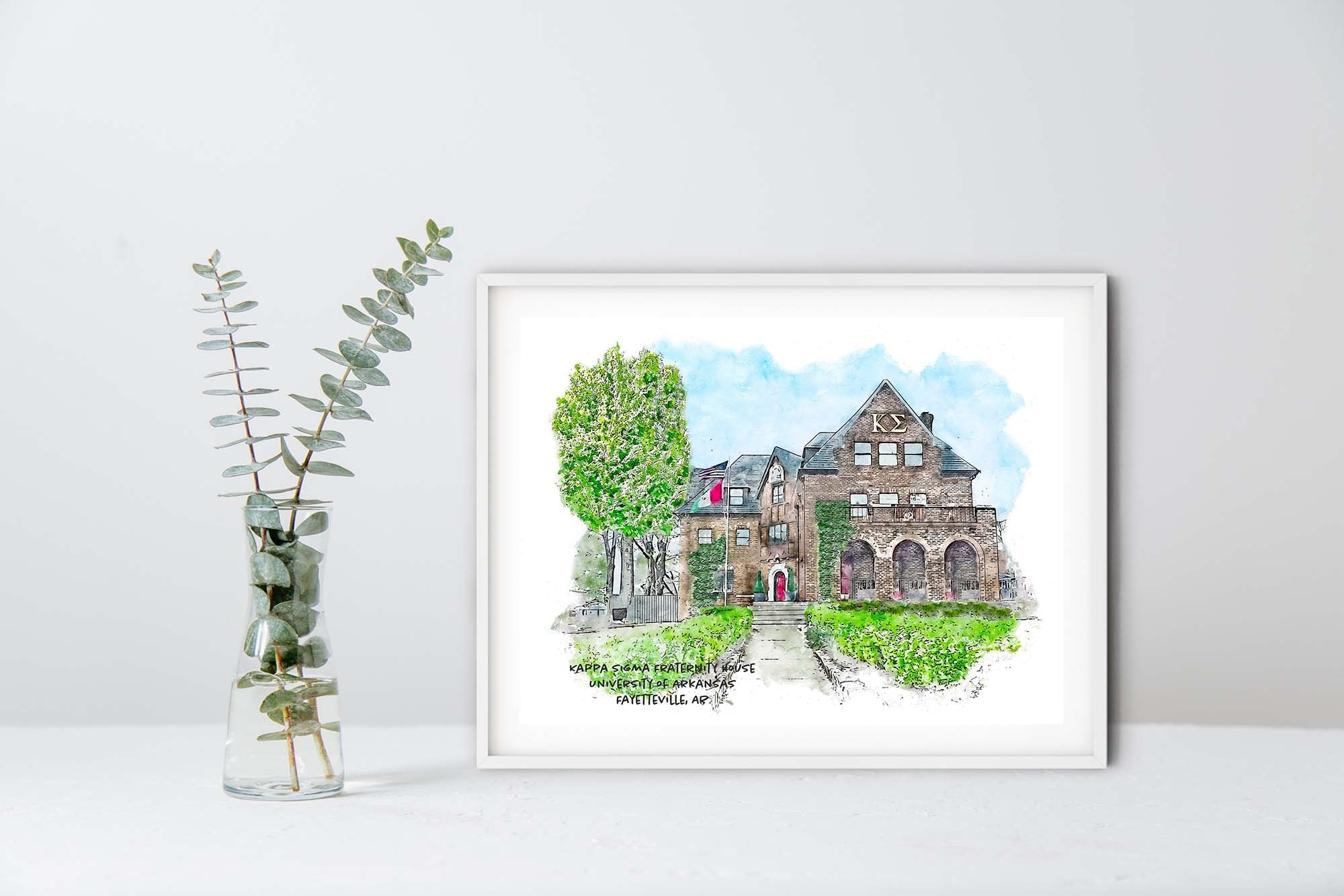 Kappa Sigma Fraternity House at UARK Art Print| Xi Chapter House ...