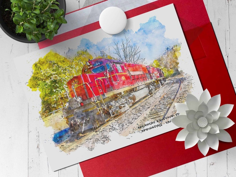 Arkansas and Missouri Railroad Print & Note Cards, Springdale, Arkansas ...