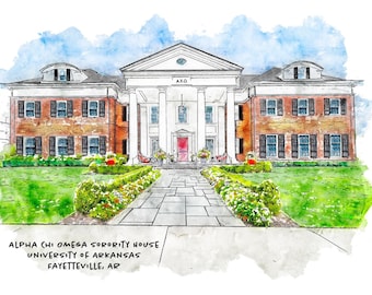 Alpha Delta Pi Sorority House at the University of Arkansas - Etsy