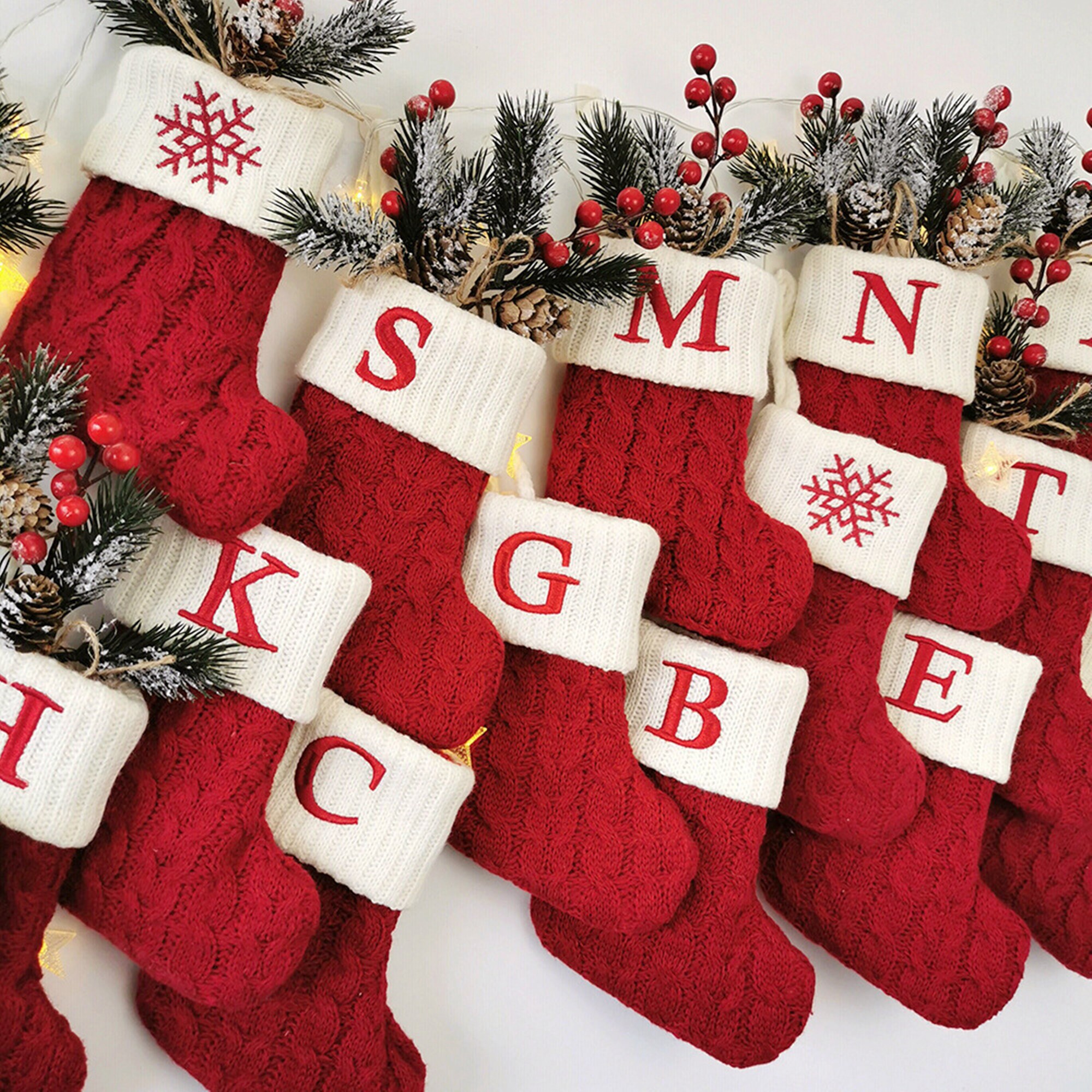 26 English Lettersinfleesh 20 Inches Monogram Christmas Stockings With ...
