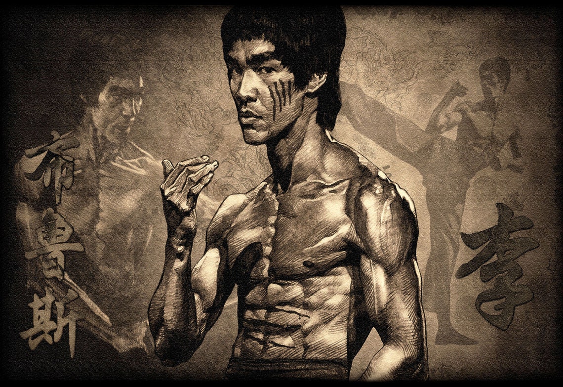 Bruce Lee Art 35 x 28 cm Wunderboard HD Metal Print Wall Art | Etsy