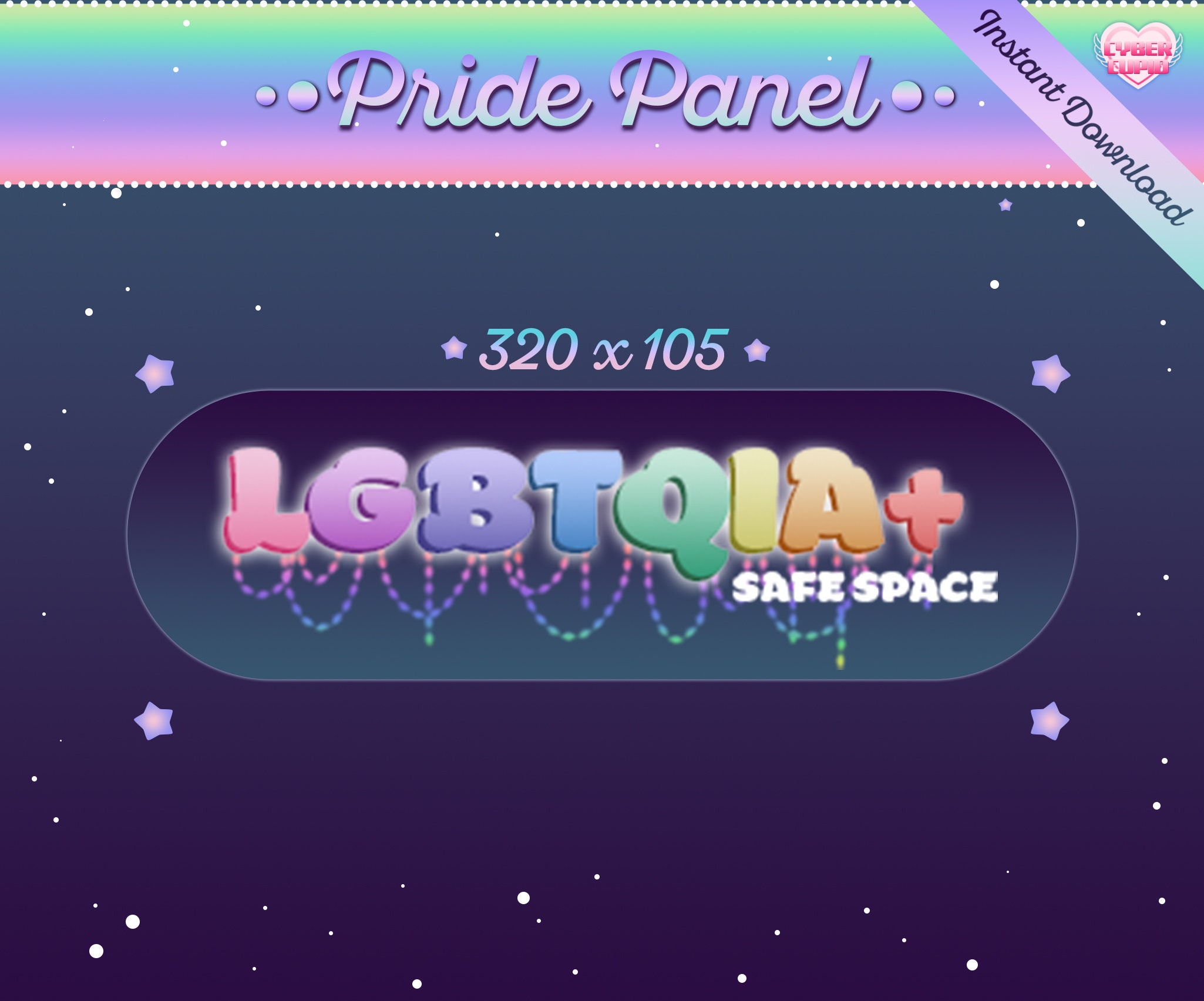 LGBTQIA+ Safe Space | Pride Month Twitch Panel | Jewel Design | Kawaii ...