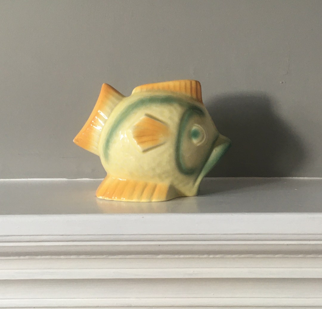Vintage Ceramic Fish Money Bank - Etsy
