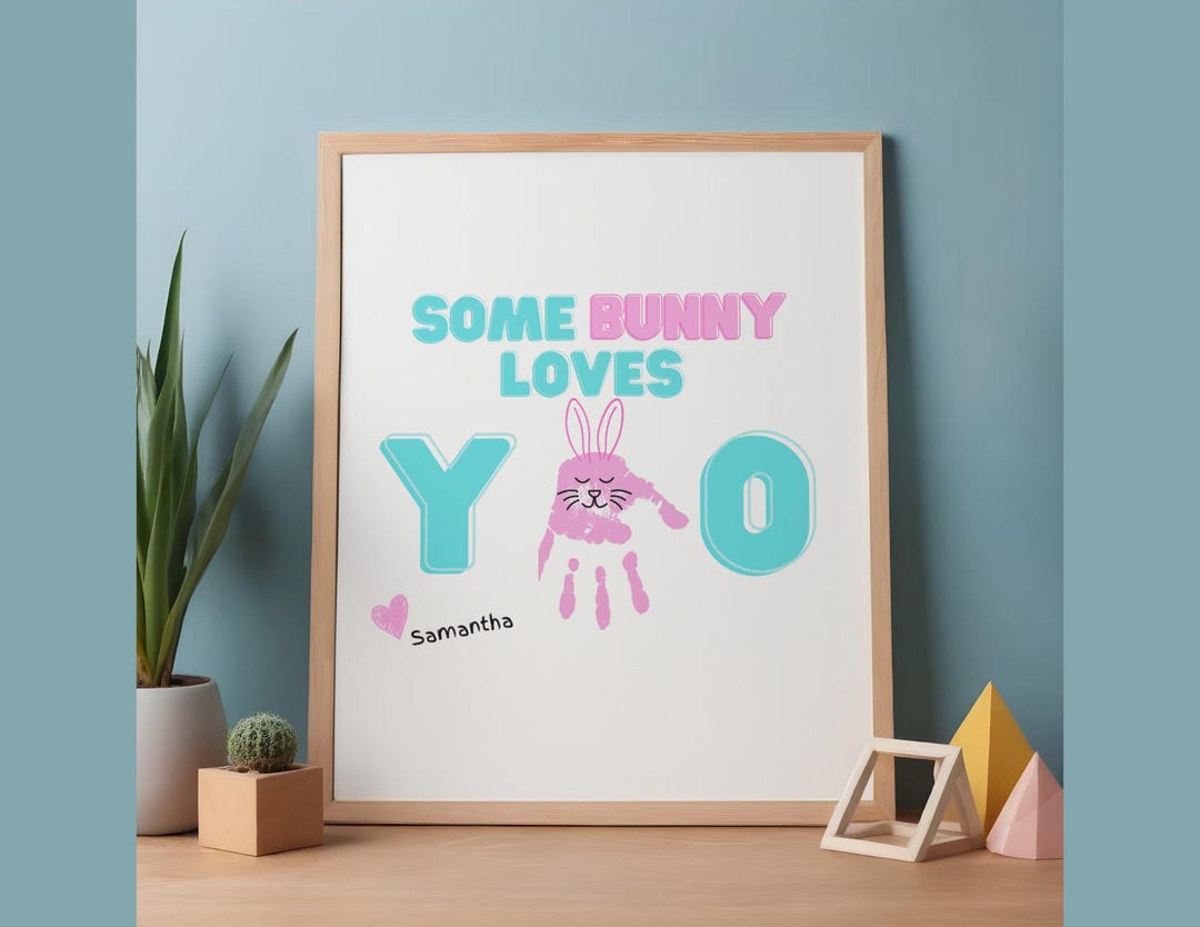 Easter Handprint Craft Keepsake | Some Bunny Loves You Art (digital ...